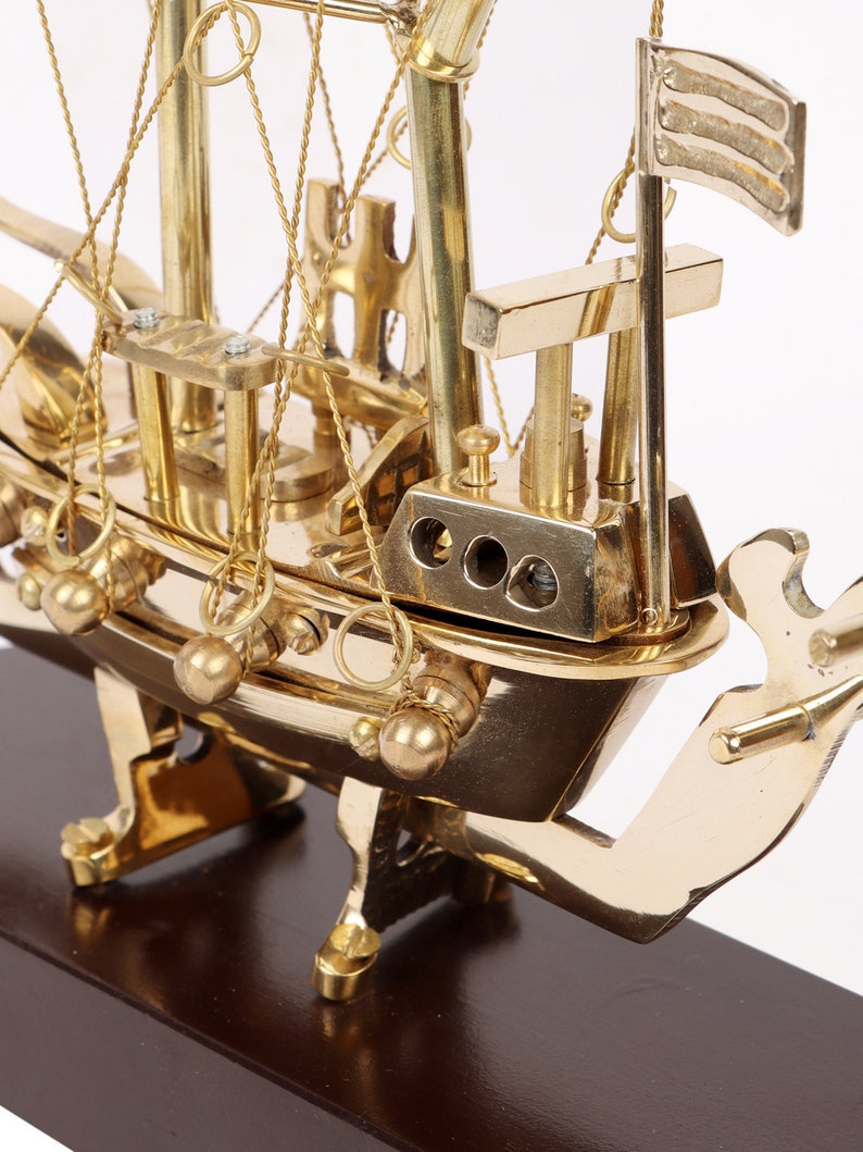 Brass and Wooden Handcrafted Nautical Marine Casted Ship Decorative and ...