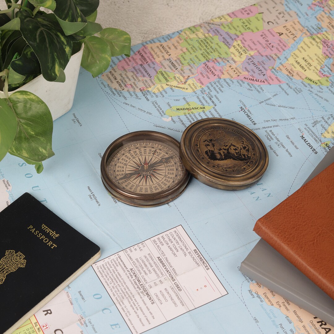 Nautical Antique Christopher Columbus Compass Handmade Gift Antique ...