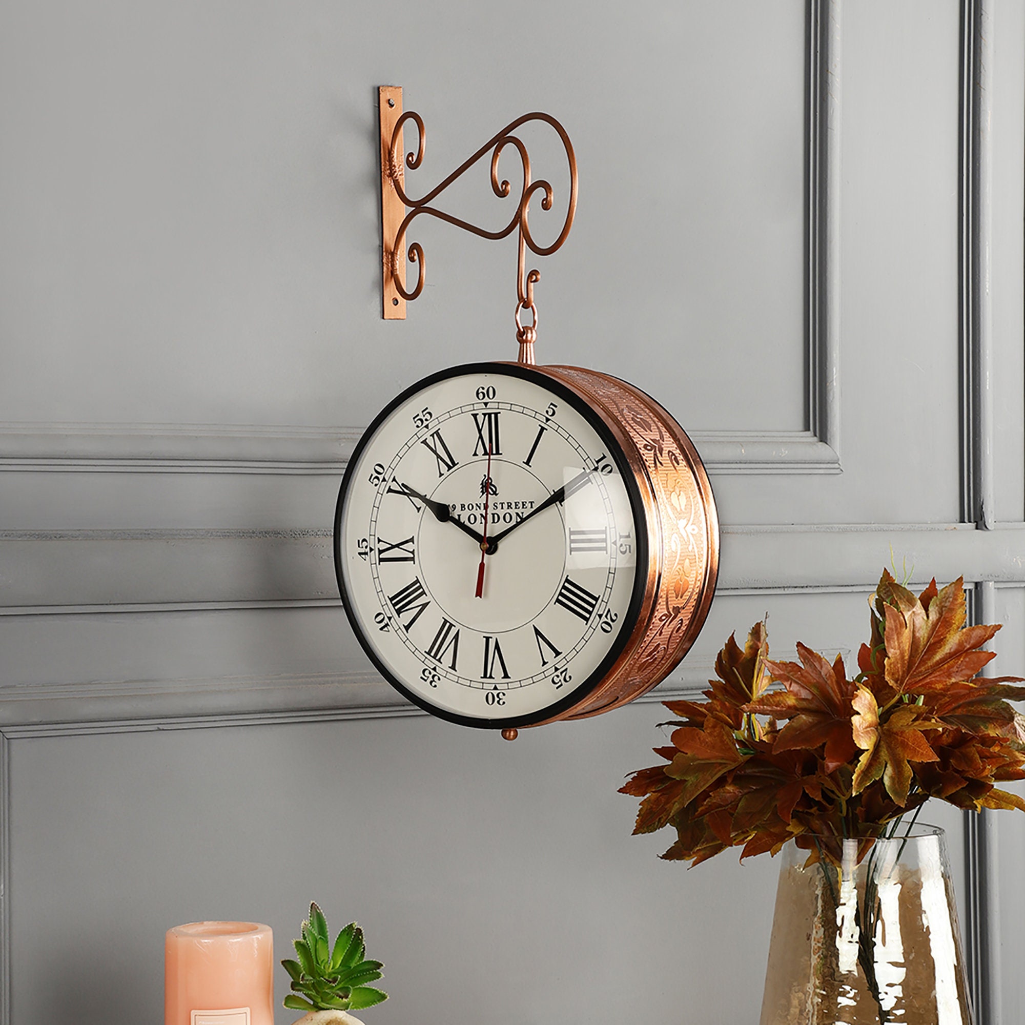 Vintage Copper/golden Dual Side Victoria Station Dial Metal Carving ...