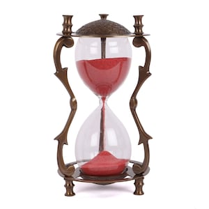 Antique Brass Pink/black/purple Sand Timer With Twigs Pillar Sand Timer ...