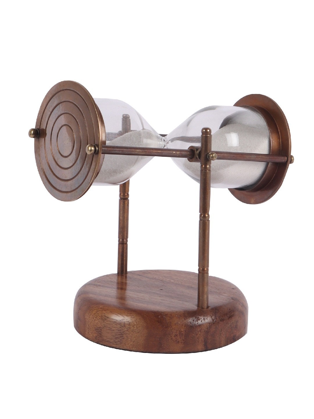 Nautical Antique Brass Hanging Sand Timer With Wooden Stand Sand Glass ...