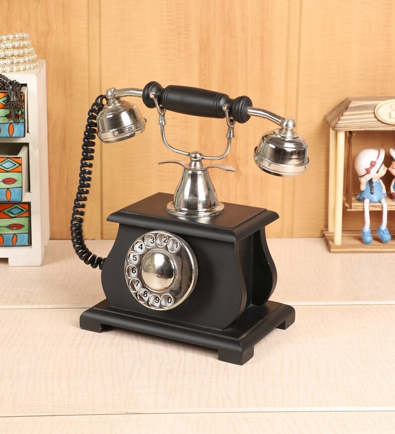 Brass and Wooden Handcrafted Vintage Hut Style Dummy Retro Telephone ...