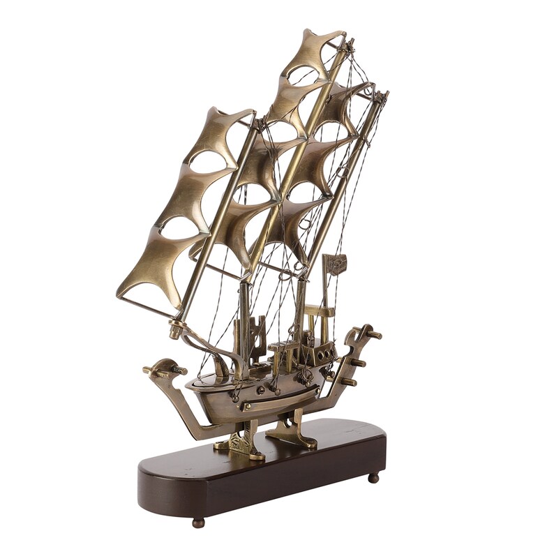 Brass and Wooden Handcrafted Nautical Marine Casted Ship Decorative and ...