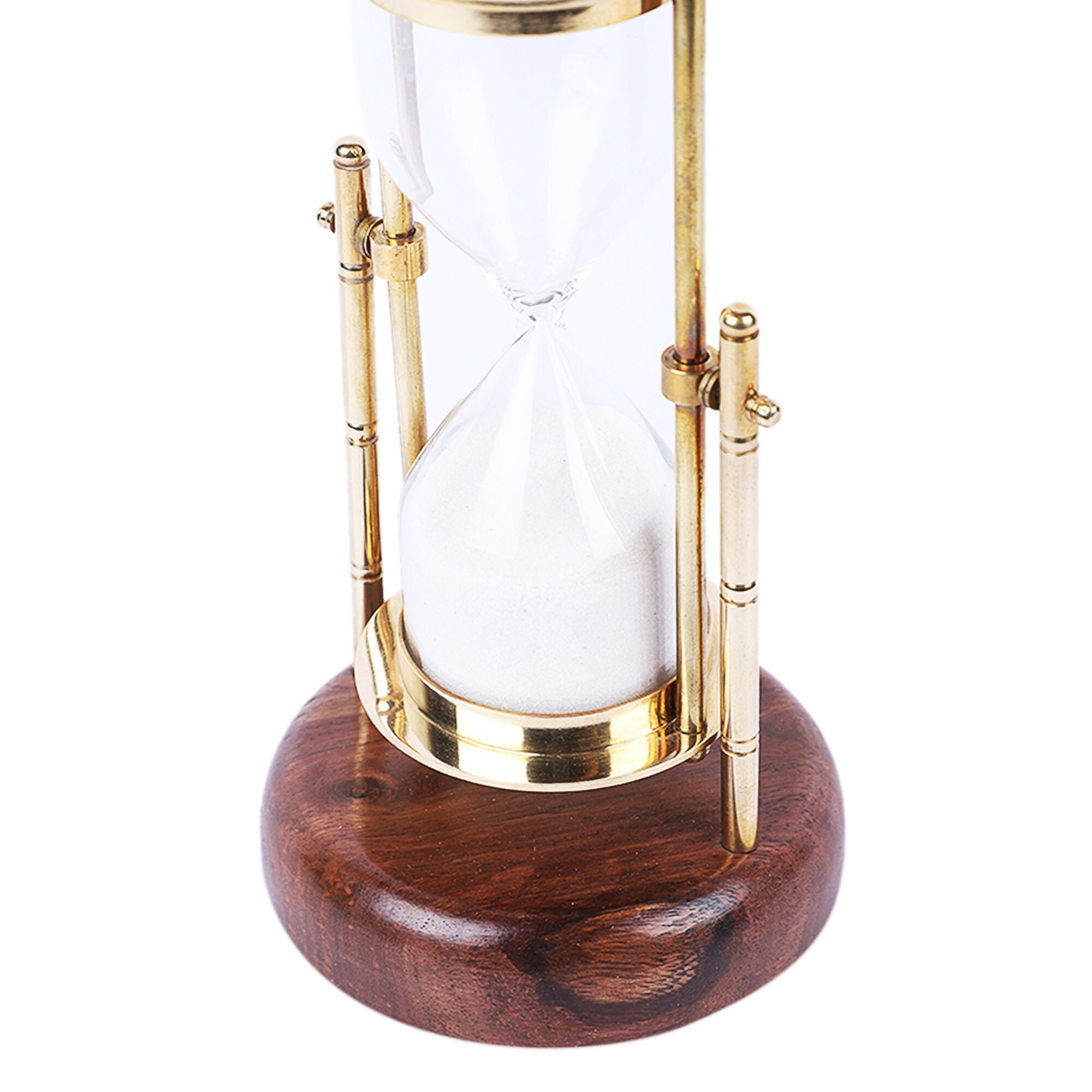 Nautical Antique Brass Hanging Sand Timer With Wooden Stand Sand Glass ...