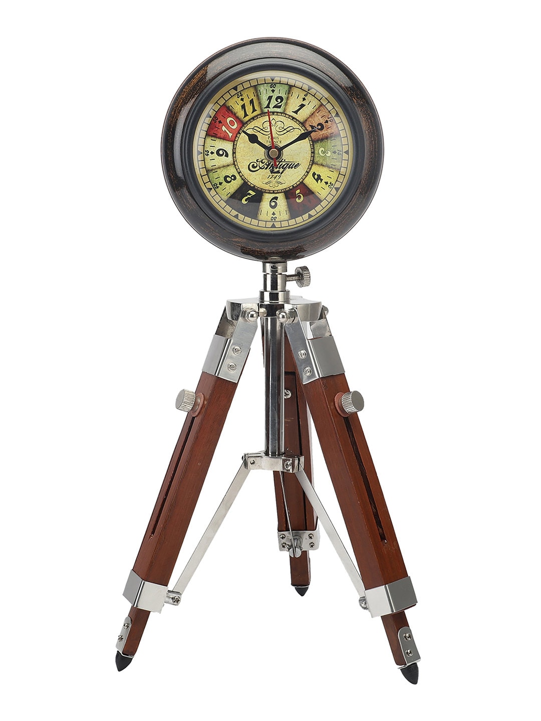 Nautical Brown Wooden Vintage Victoria Table Clock With Tripod Stand ...