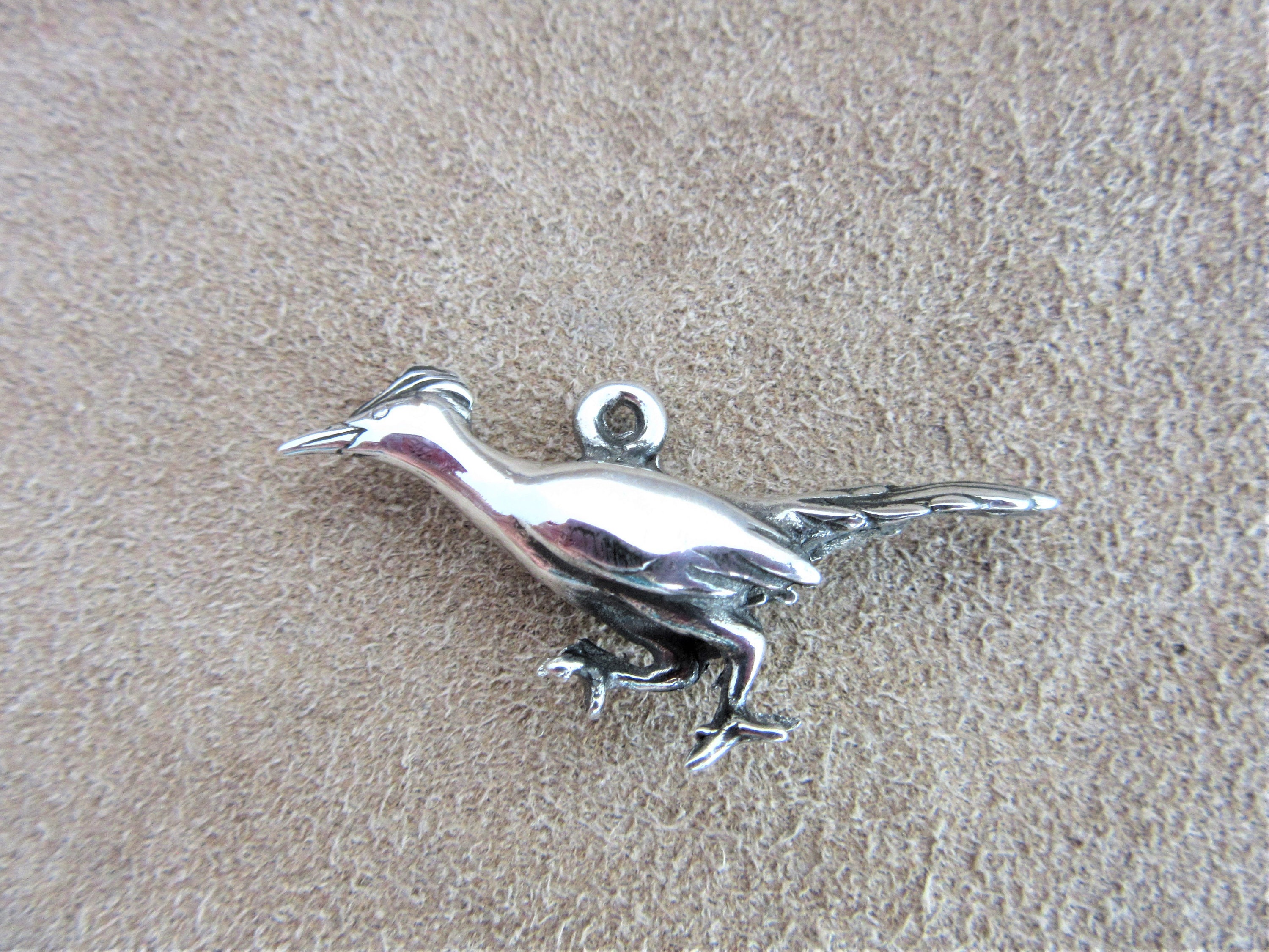 Roadrunner Bird Charm Sterling Silver Bird Pendant New | Etsy