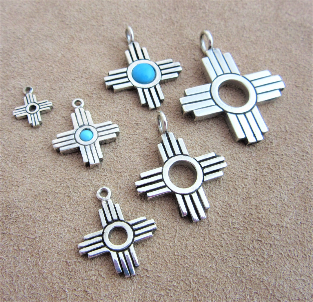 Zia Sun Charm Pendant in Solid Sterling Silver Available With Genuine ...