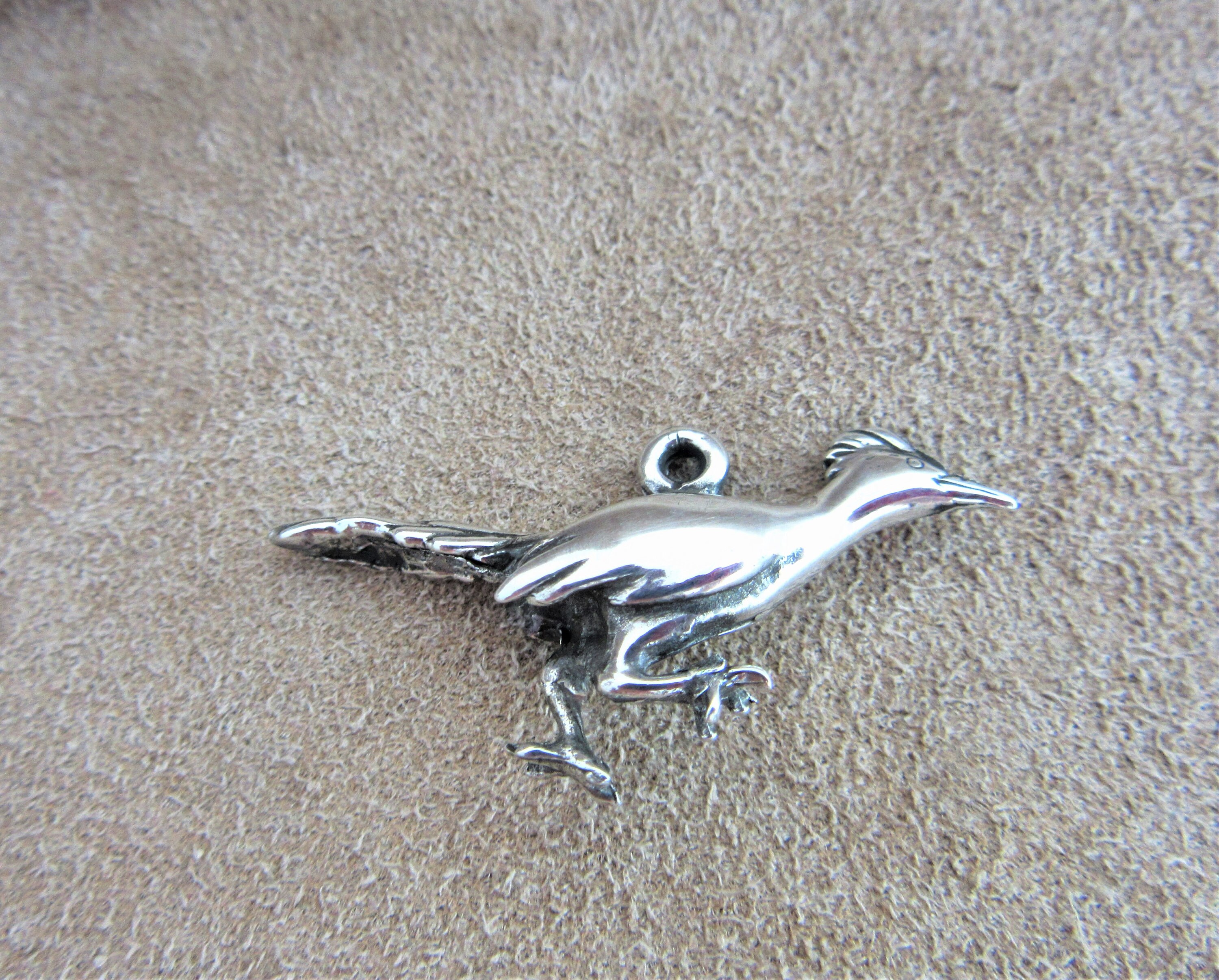 Roadrunner Bird Charm Sterling Silver Bird Pendant New | Etsy