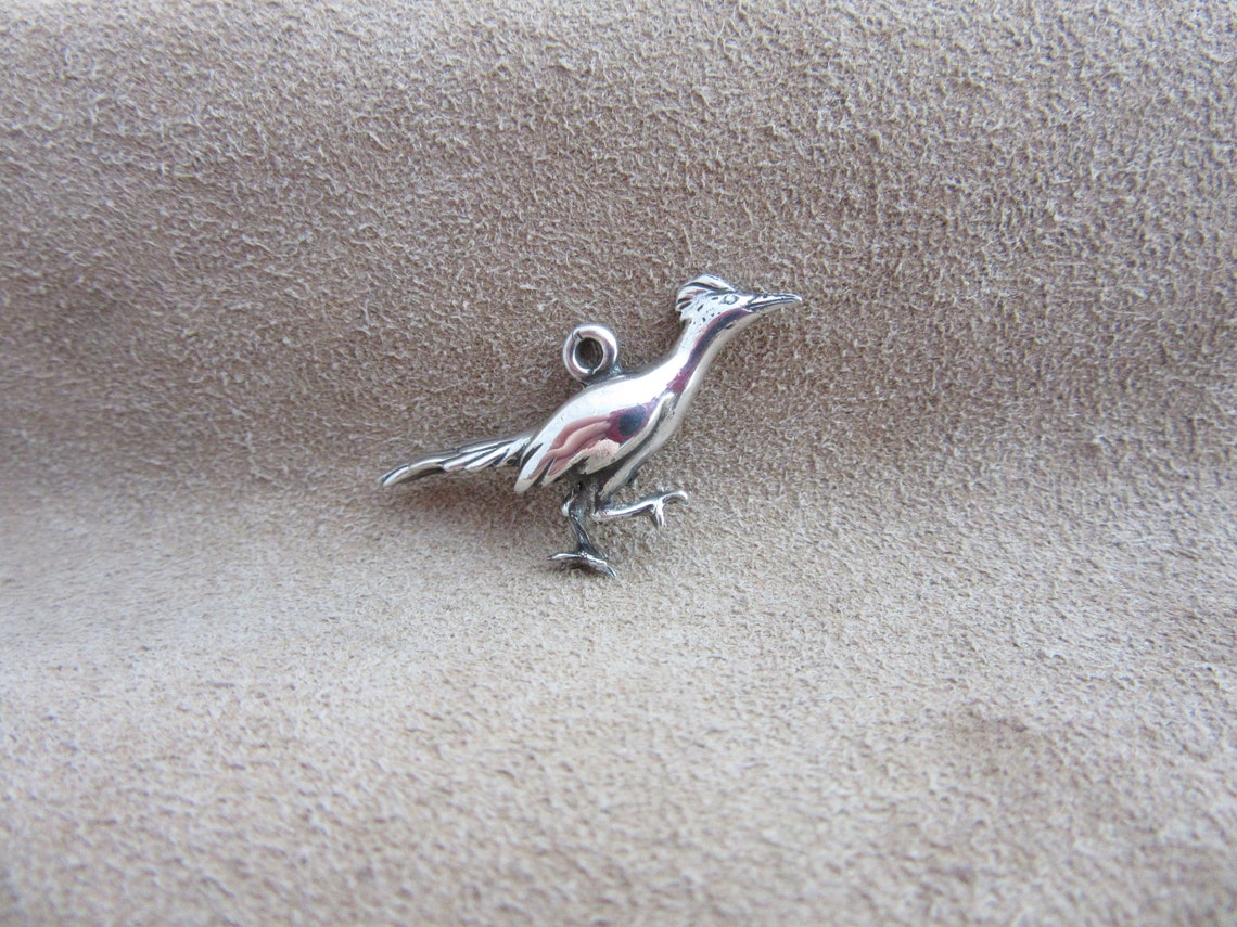 Roadrunner Bird Charm Sterling Silver Bird Pendant New | Etsy