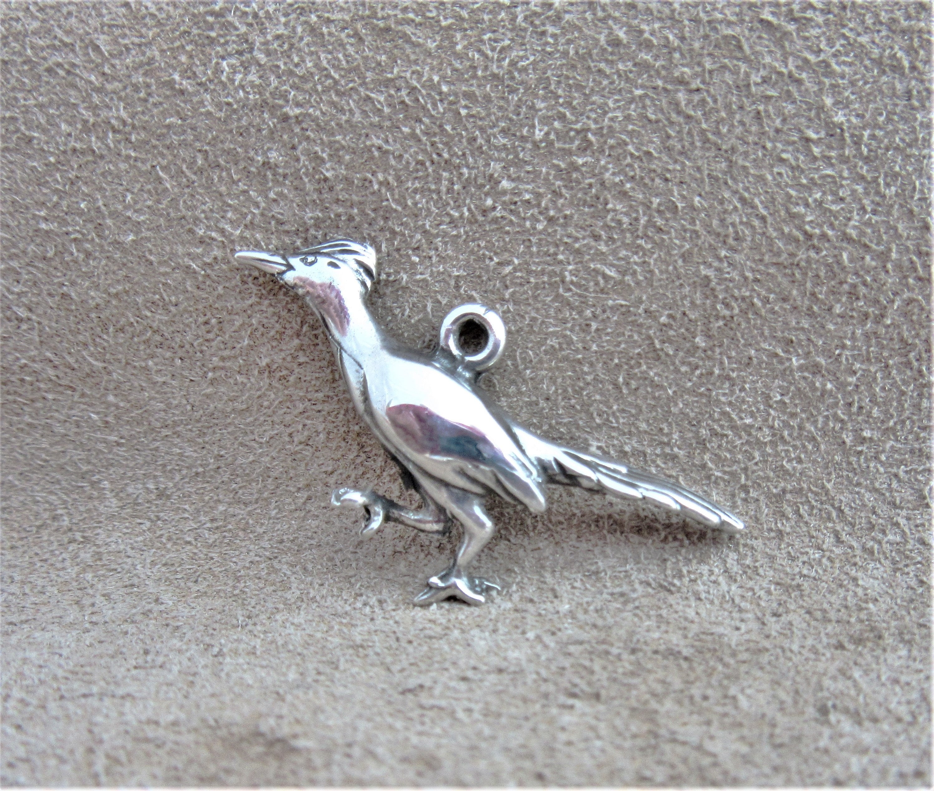 Roadrunner Bird Charm Sterling Silver Bird Pendant New | Etsy