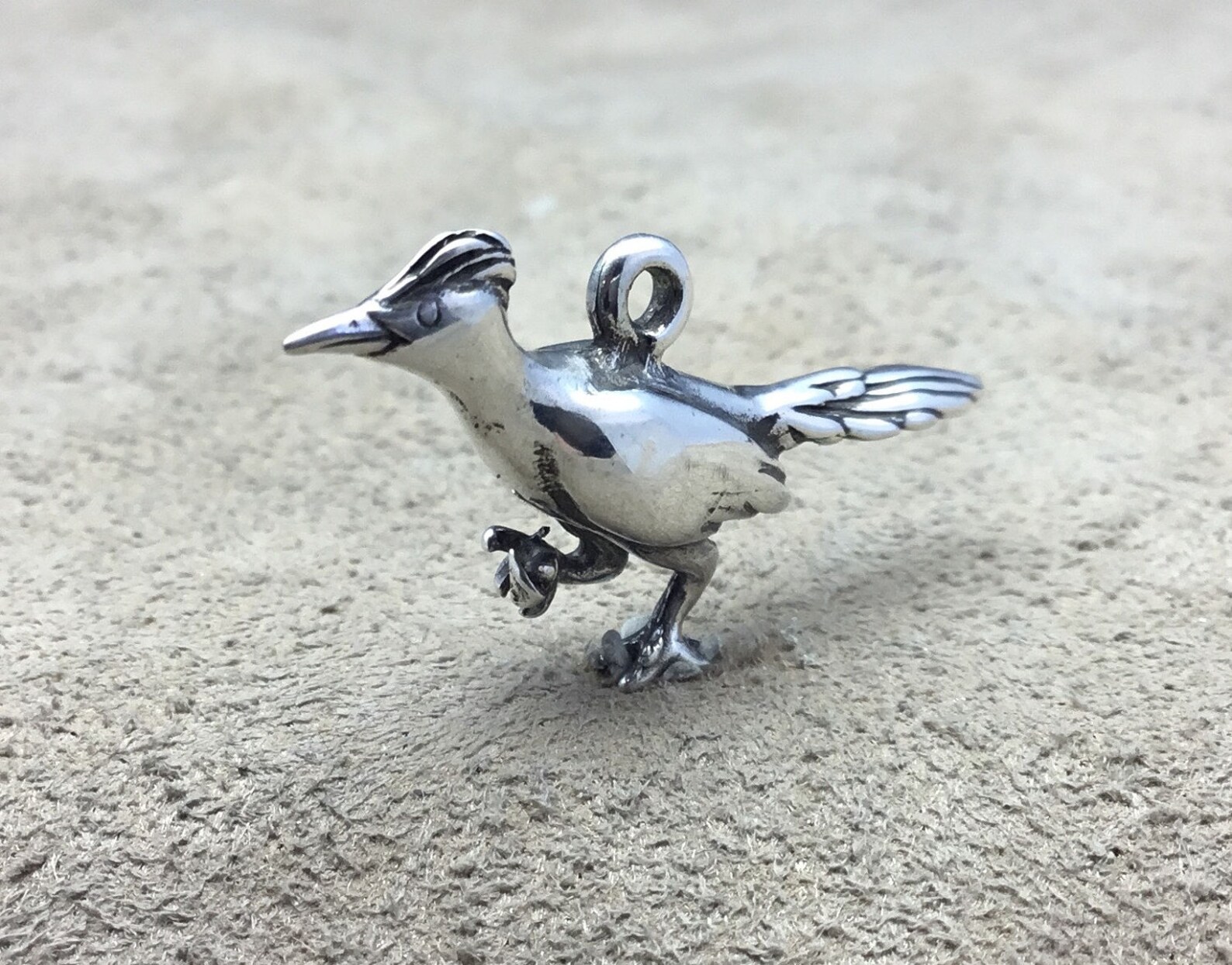 Roadrunner Bird Charm Sterling Silver Bird Pendant New - Etsy