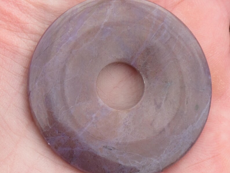 Large Jade Pi Pendant - Lavender Jade Donut Pendant - Natural Stone ...