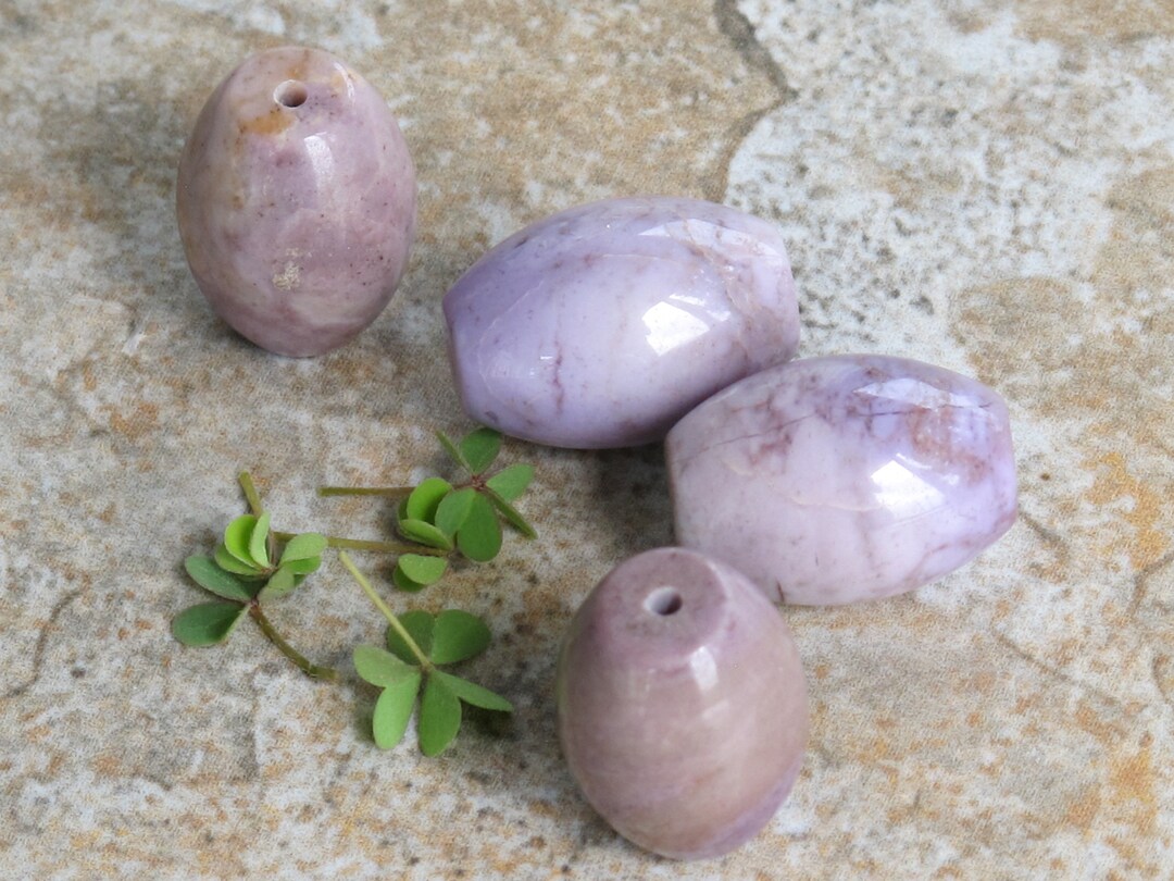 Extra Large Barrel Lavender Purple Jade Focal Beads - Natural Turkish ...