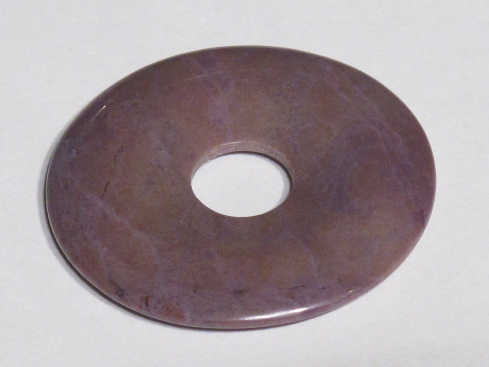 Large Jade Pi Pendant - Lavender Jade Donut Pendant - Natural Stone ...