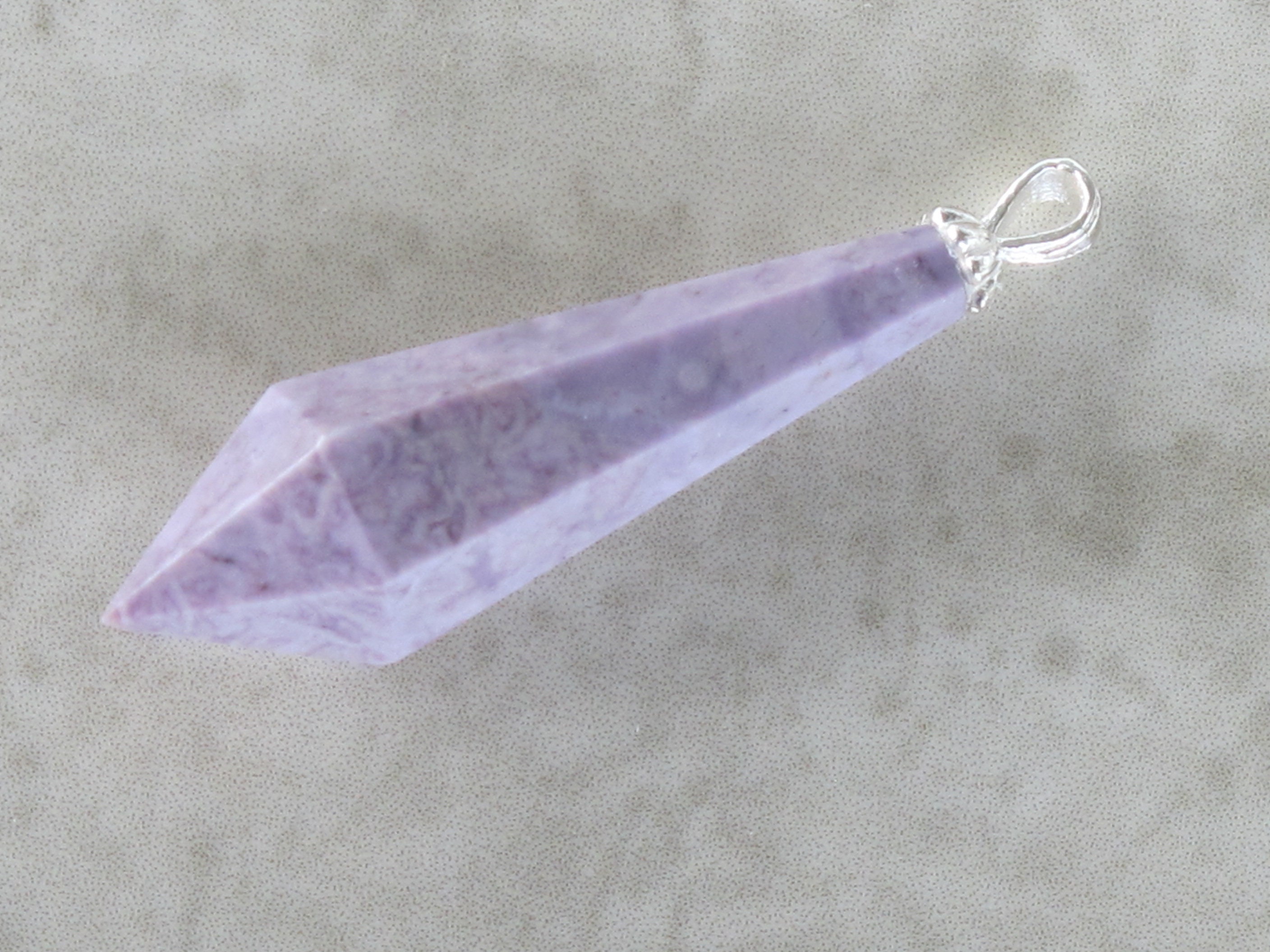 Purple Jade Healing Point Pendant - Lavender Jade Crystal Point ...