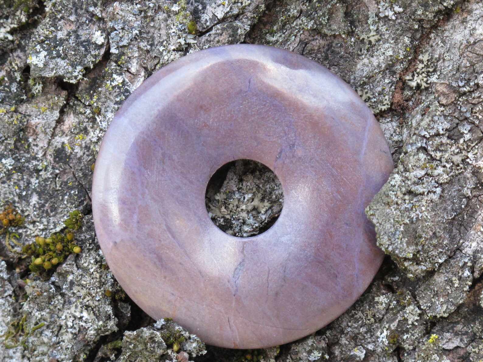Large Jade Pi Pendant - Lavender Jade Donut Pendant - Natural Stone ...