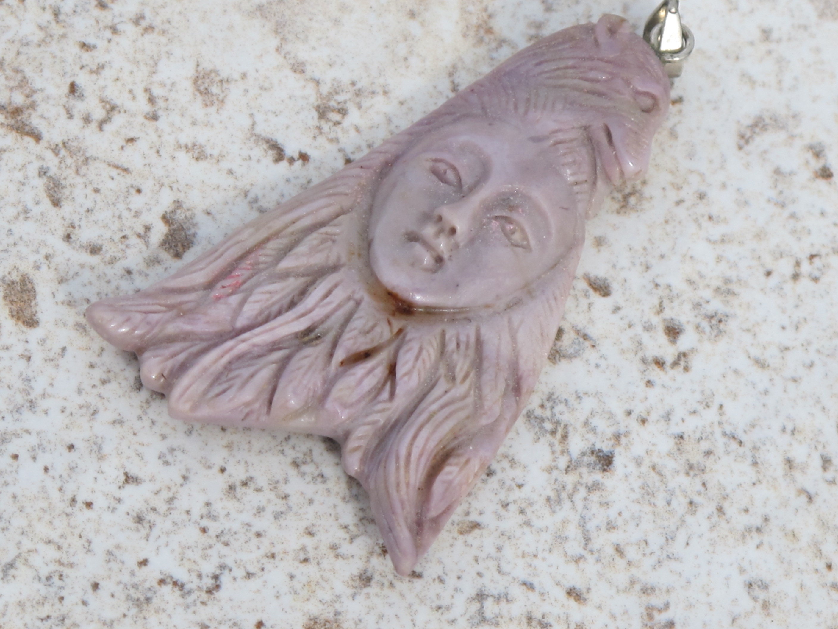 Lavender Jade Pendant Native American Woman With Wolf - Etsy