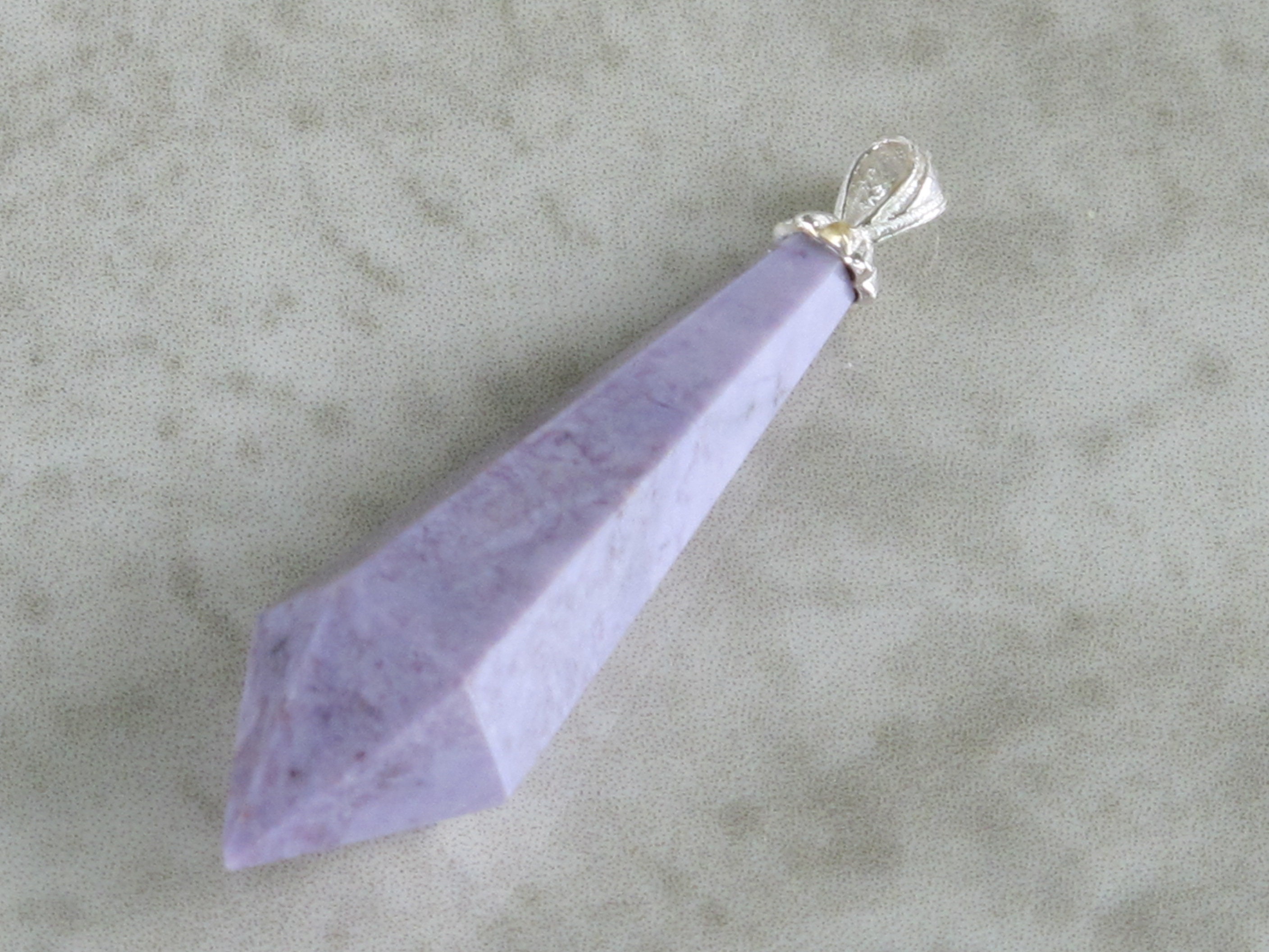 Purple Jade Healing Point Pendant - Lavender Jade Crystal Point ...