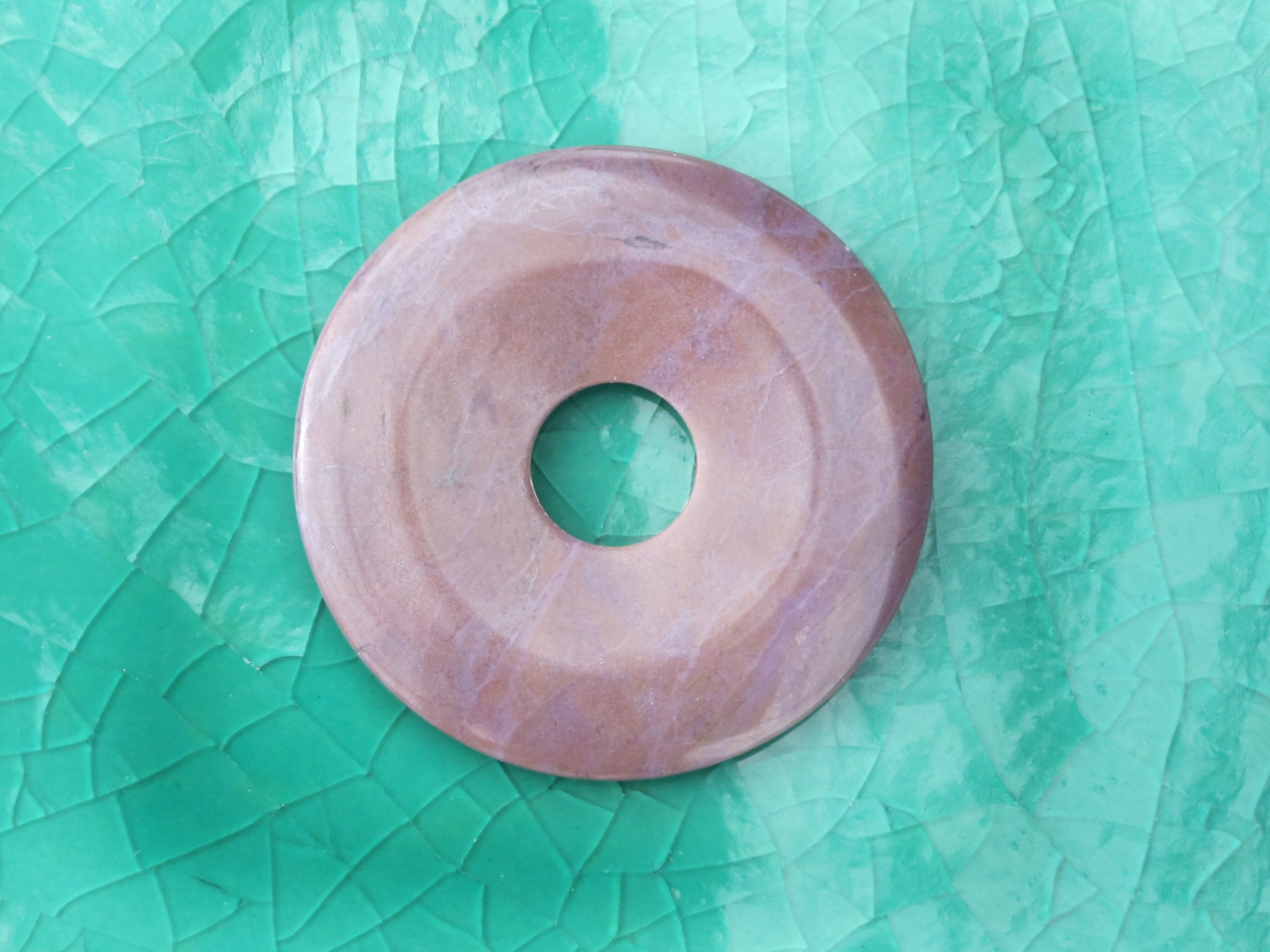 Large Jade Pi Pendant - Lavender Jade Donut Pendant - Natural Stone ...