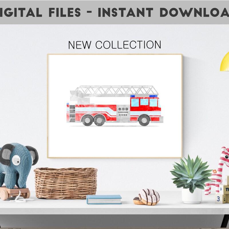 Fire Truck Wall Art - Etsy