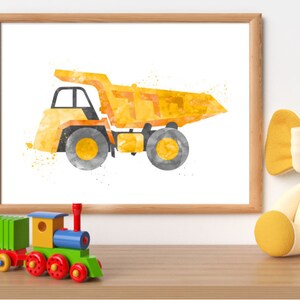 Construction Print Set, Construction Bedroom Decor, Construction Wall ...
