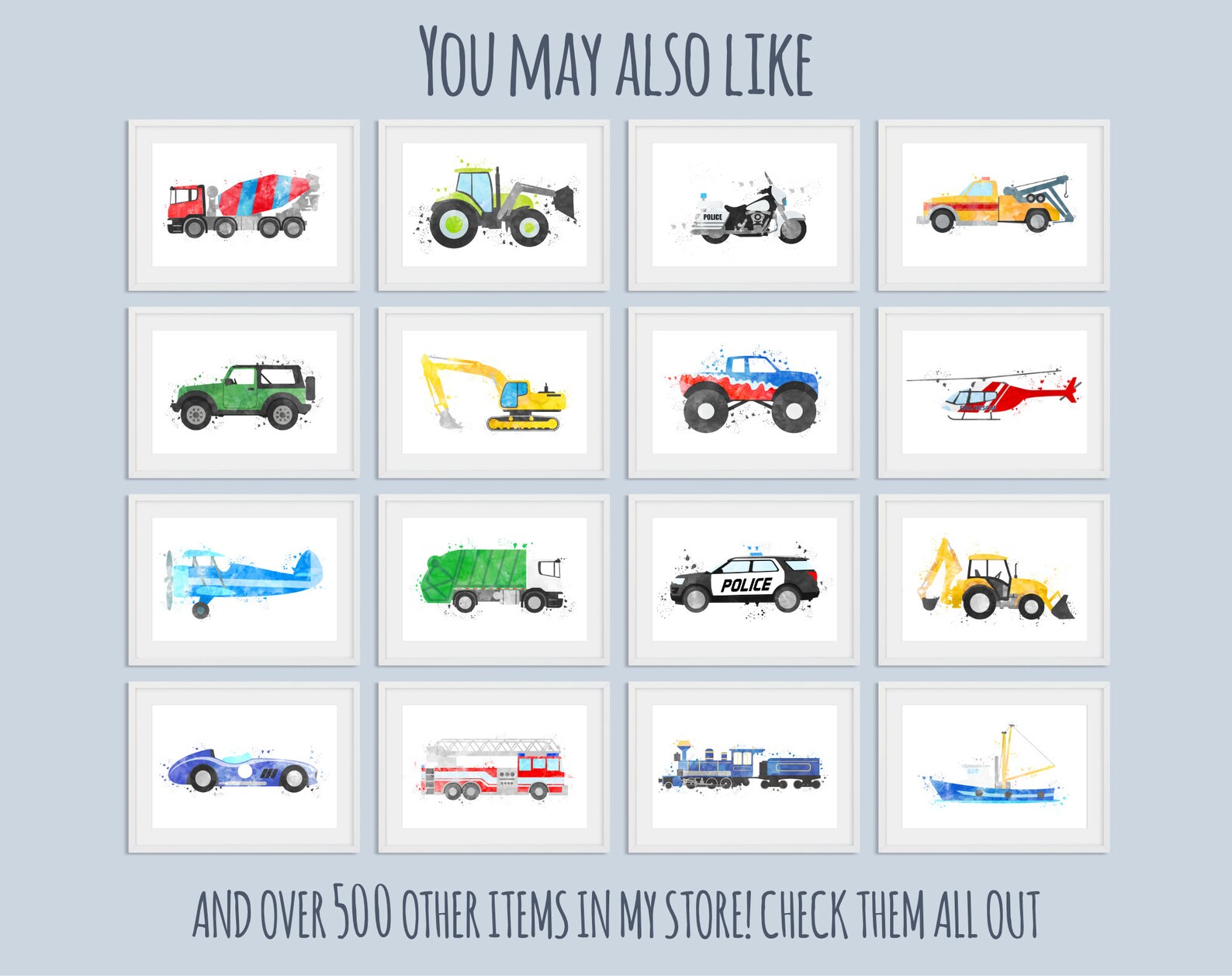 Excavator Print Watercolor Digger Digger Wall Art Big Boy | Etsy