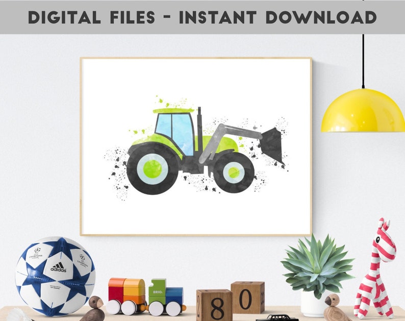 Tractor Print Farm Vehicle Decor Kids Room Decor Nursery Wall Art ...