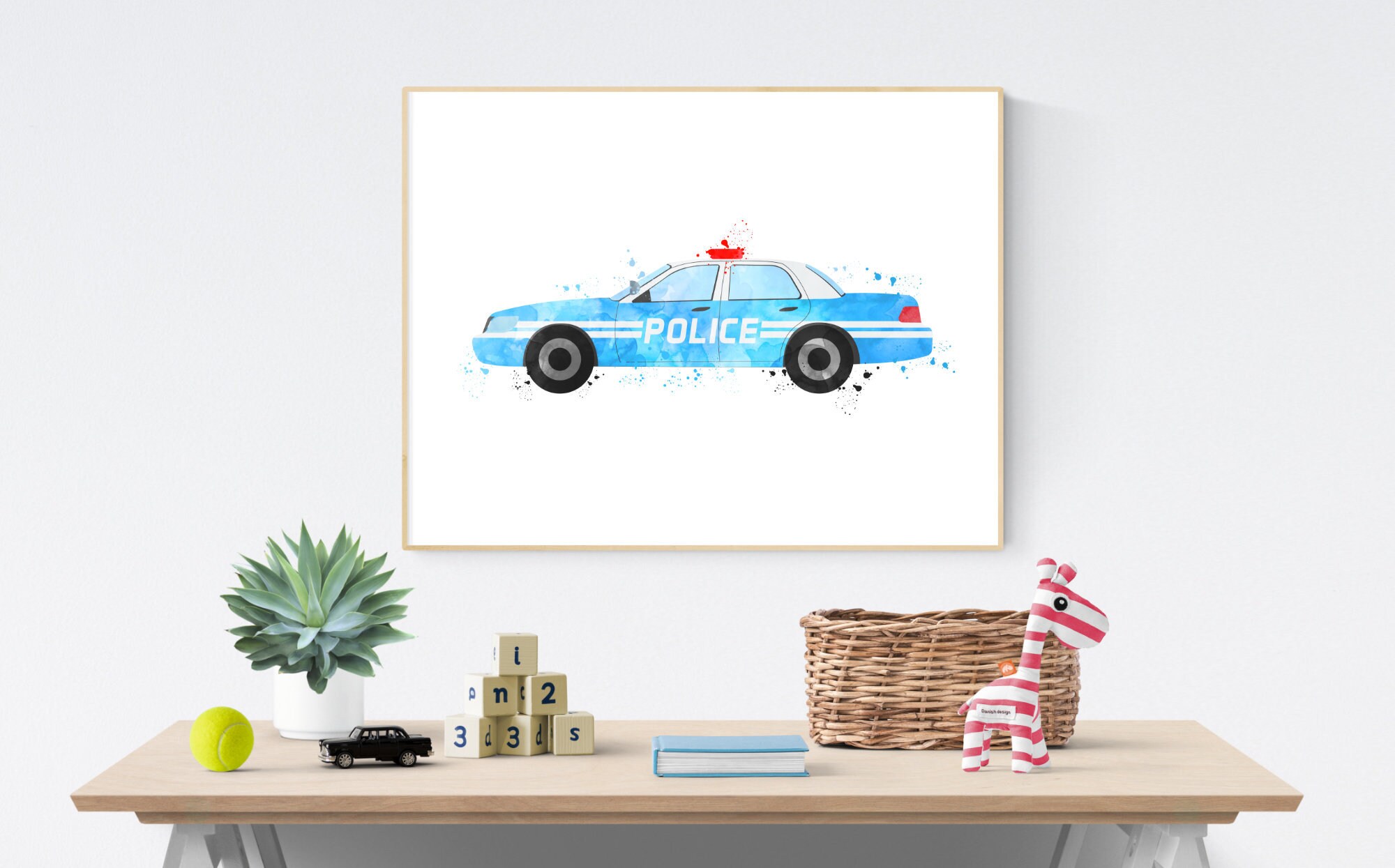 Police Bundle, Watercolor Helicopter, Police Wall Art, Police Car Print ...