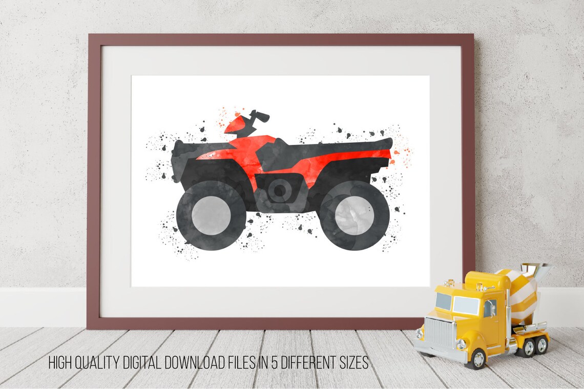 Quad Bike Print, ATV Printable, Quad Wall Art, Terrain Car, Nursery Art ...