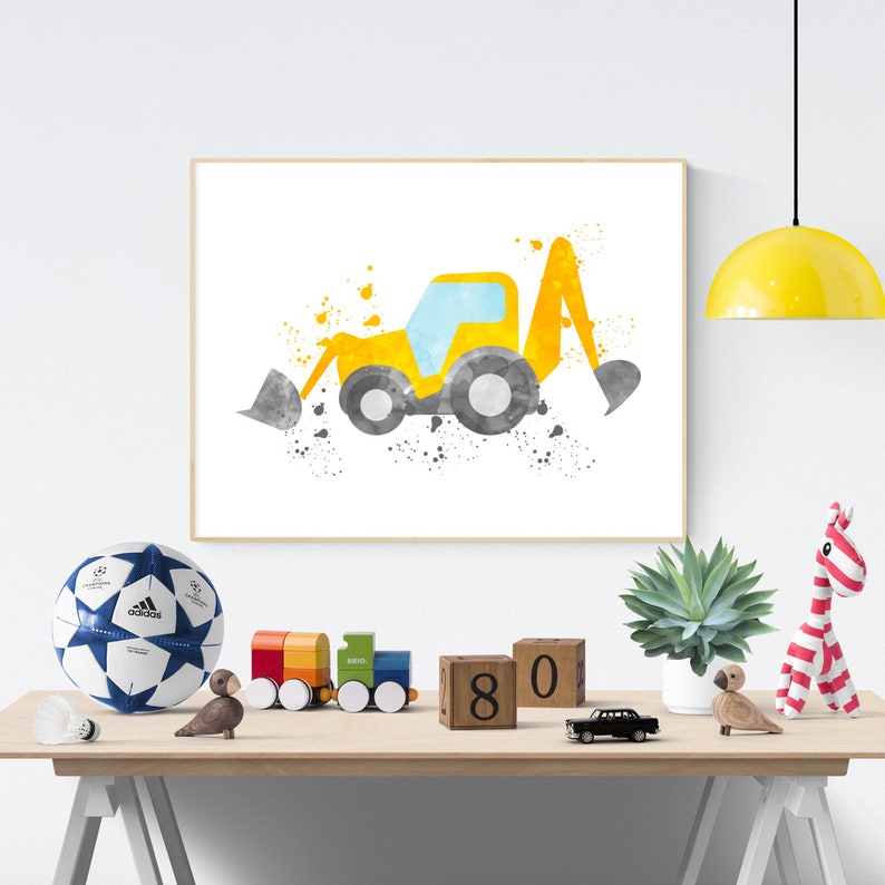Construction Prints Set of 6 for Kids Including Cement Mixer - Etsy