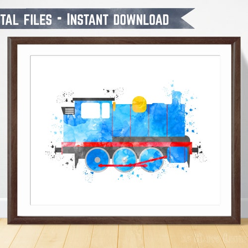 Locomotive Print Train Printable Decor Railroad Art Steam - Etsy