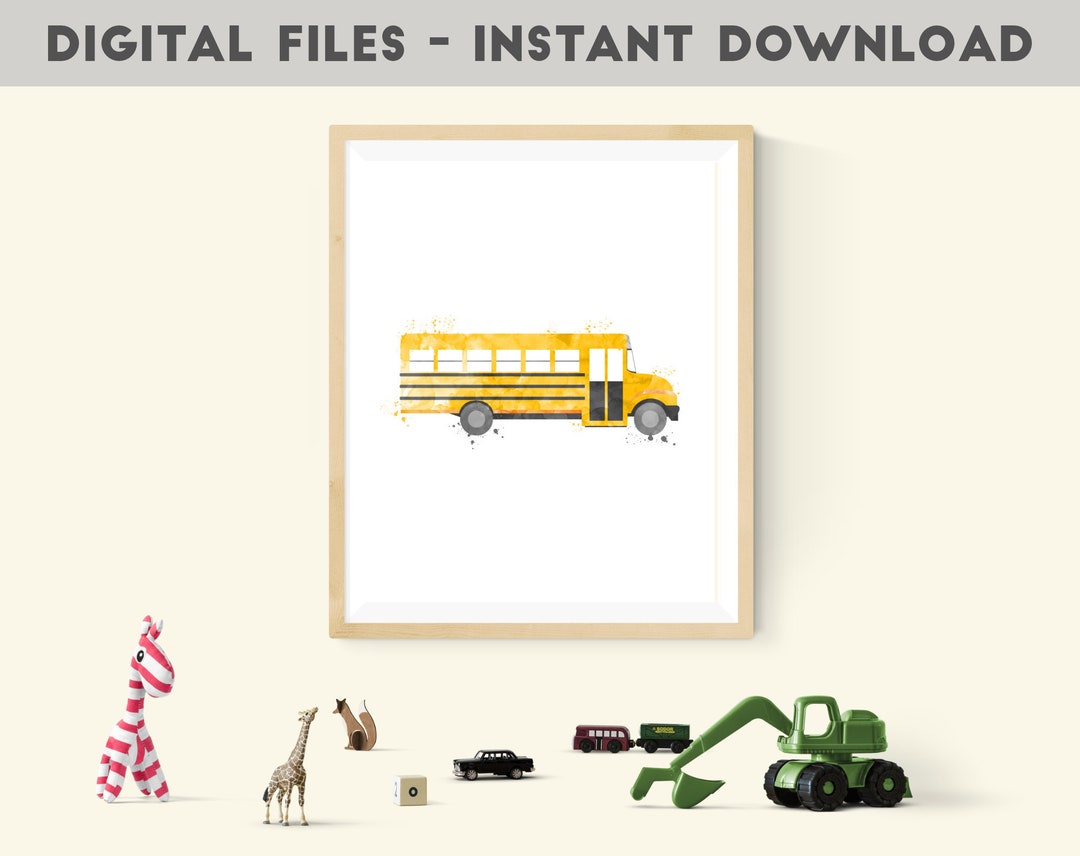 School Bus Print, School Bus Printable, Back to School, School Bus ...