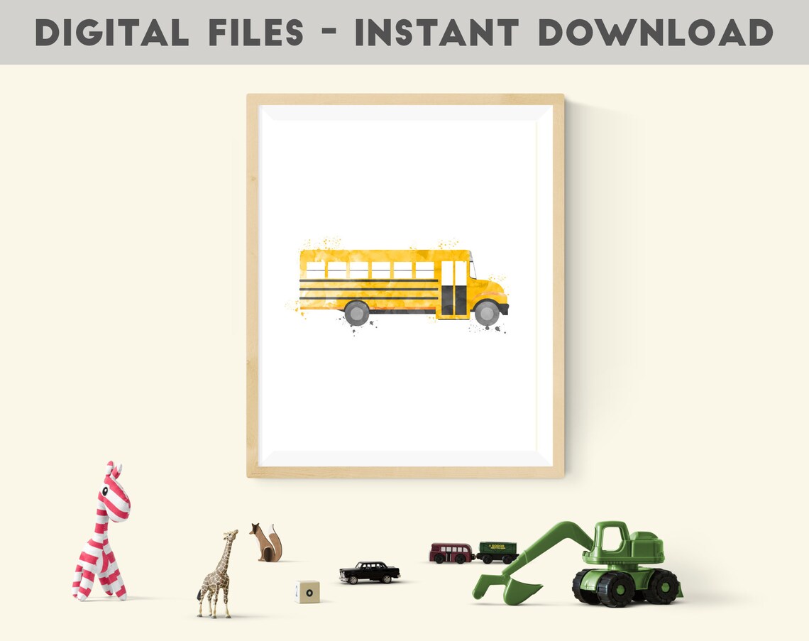 School Bus Print, School Bus Printable, Back to School, School Bus ...