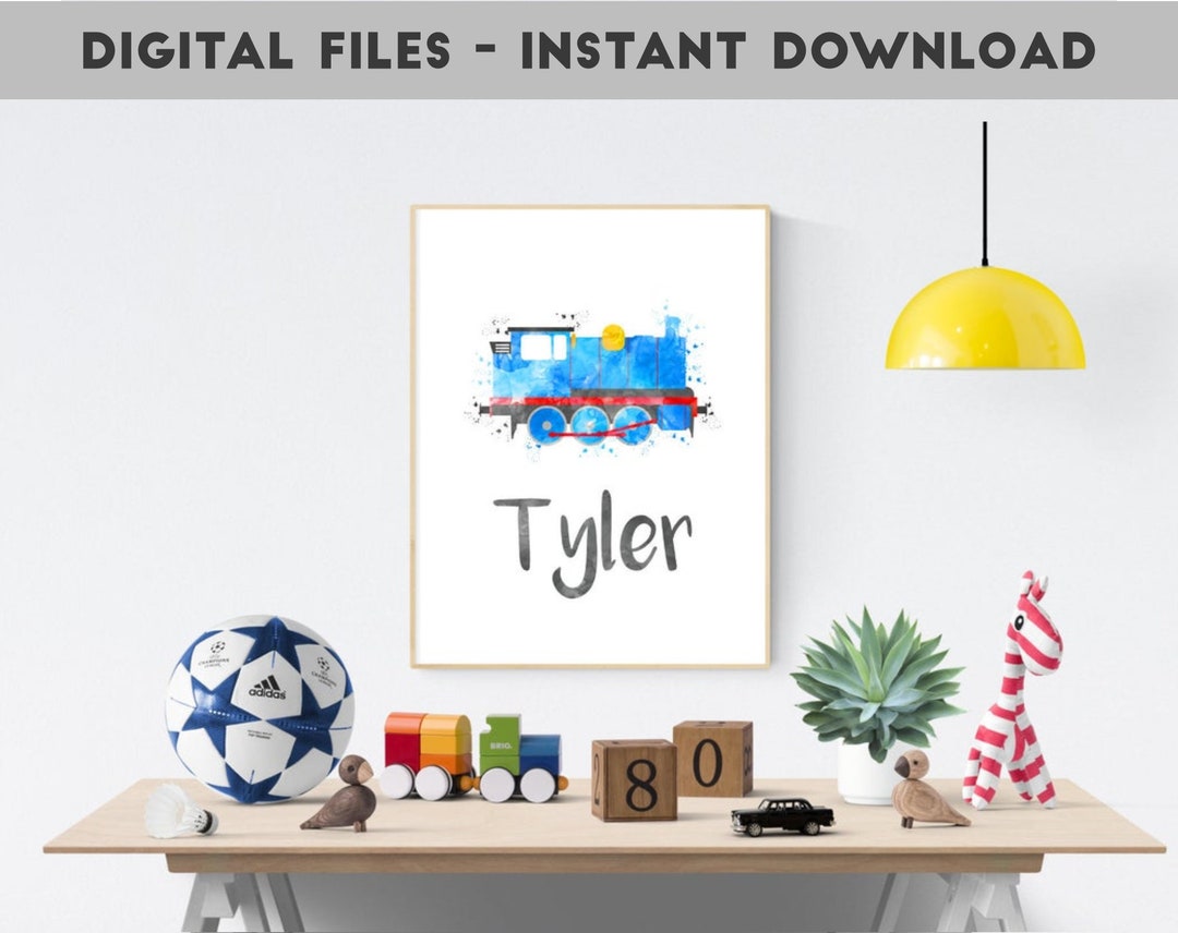 Personalized Steam Locomotive Door Sign - Custom Kids' Name Poster ...