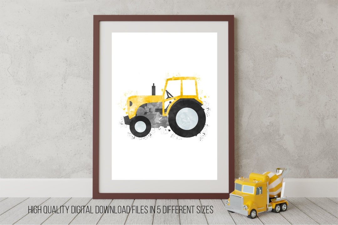 Tractor Print, Tractor Wall Art, Printable Tractor, Construction ...
