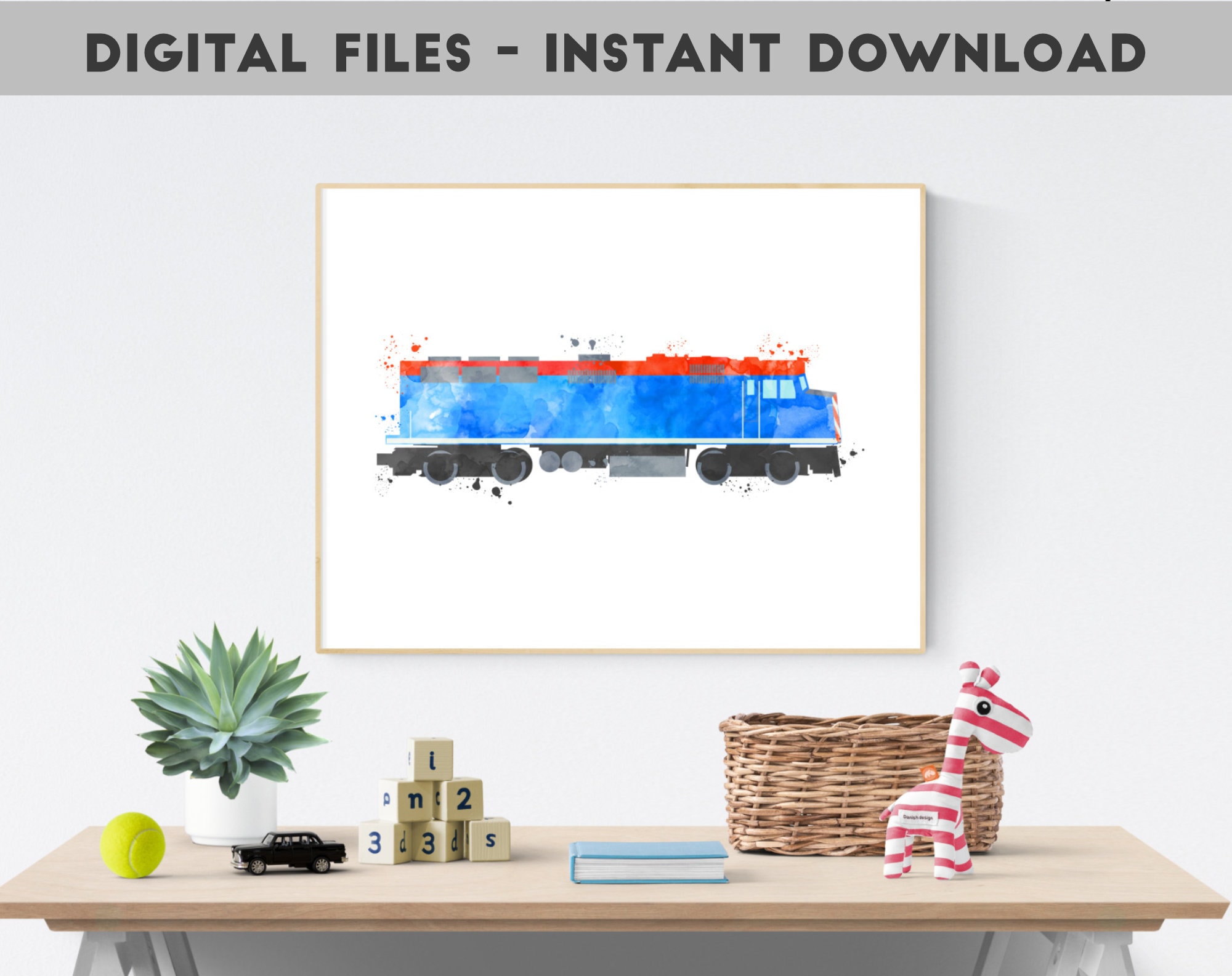 Train Print, Train Printable, Train Decor, Locomotive Print, Boy Room ...