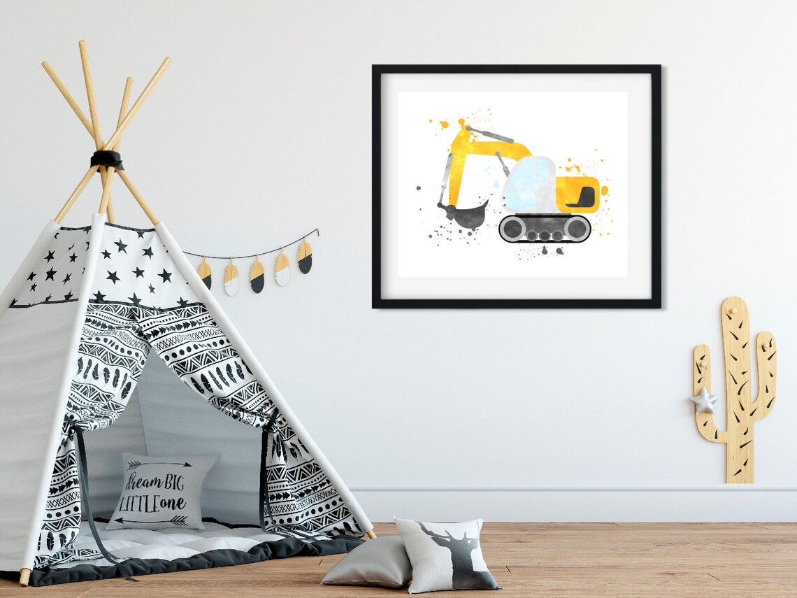 Excavator Printable Construction Kids Excavator Print | Etsy