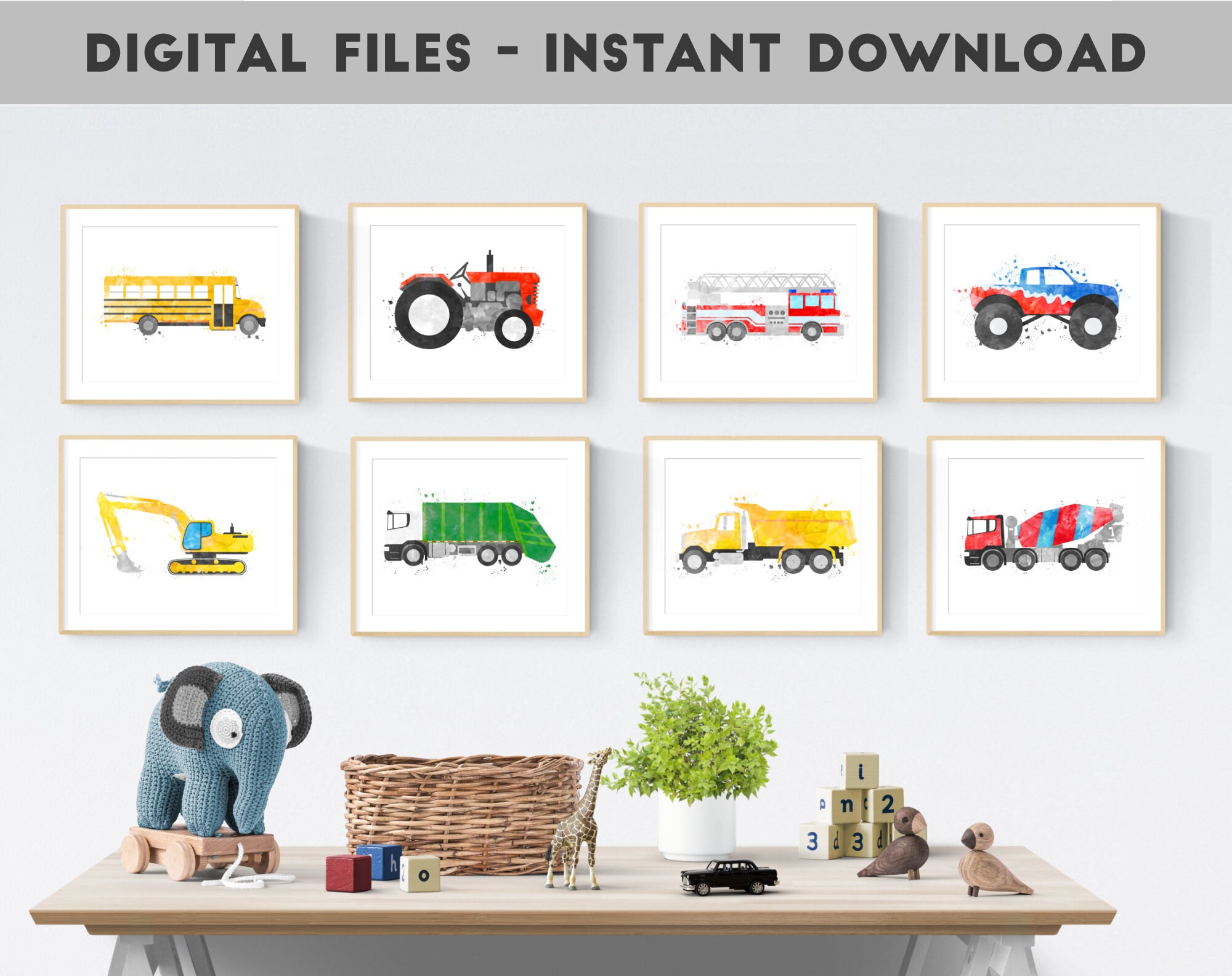 Transportation Kids Bundle Transportation Nursery Set of 8 | Etsy