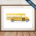 School Bus Print, School Bus Printable, Bus Wall Art, Toddler Boy Print ...
