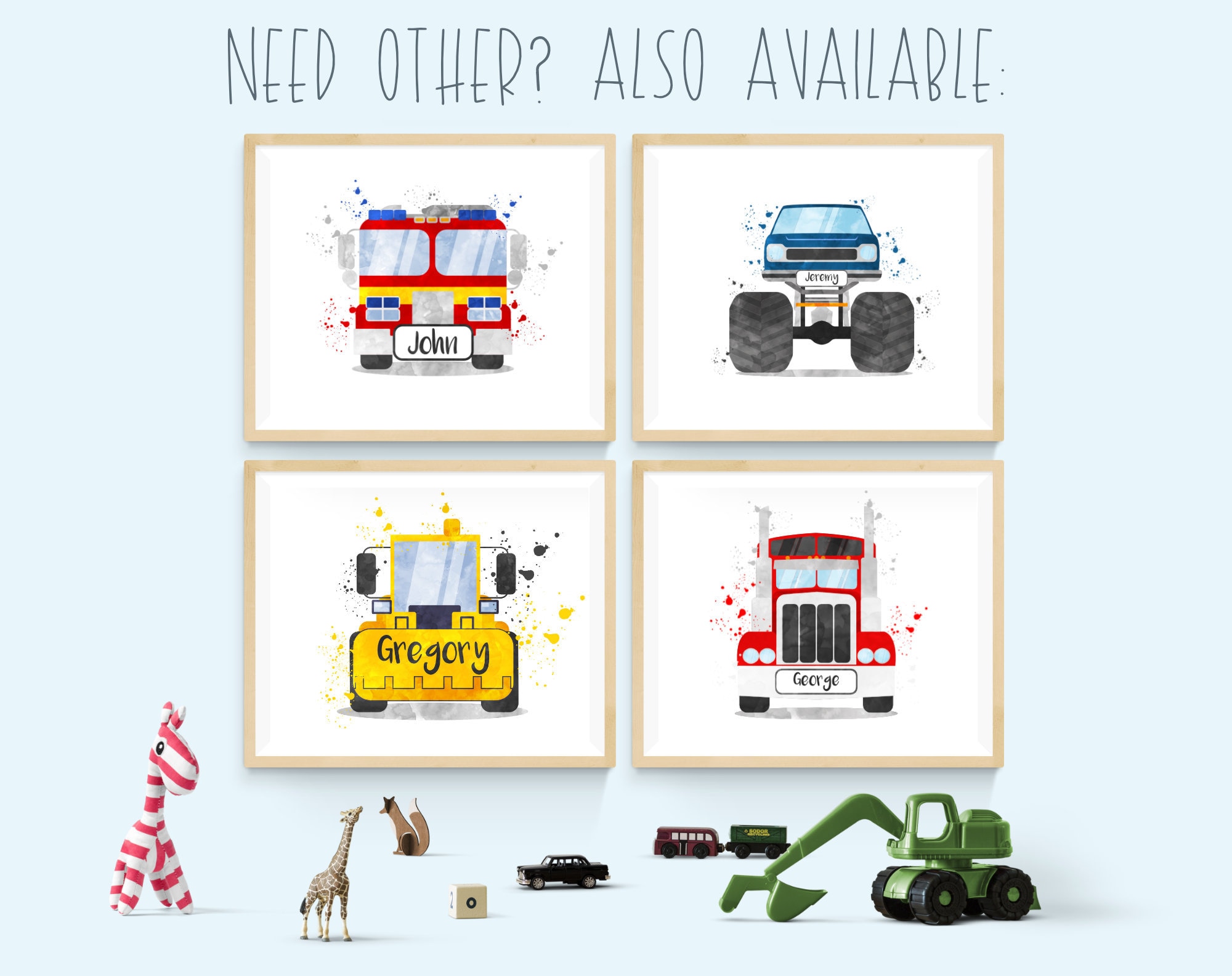 Big Boy Name Print Transportation Room Decor Boy Name Wall - Etsy