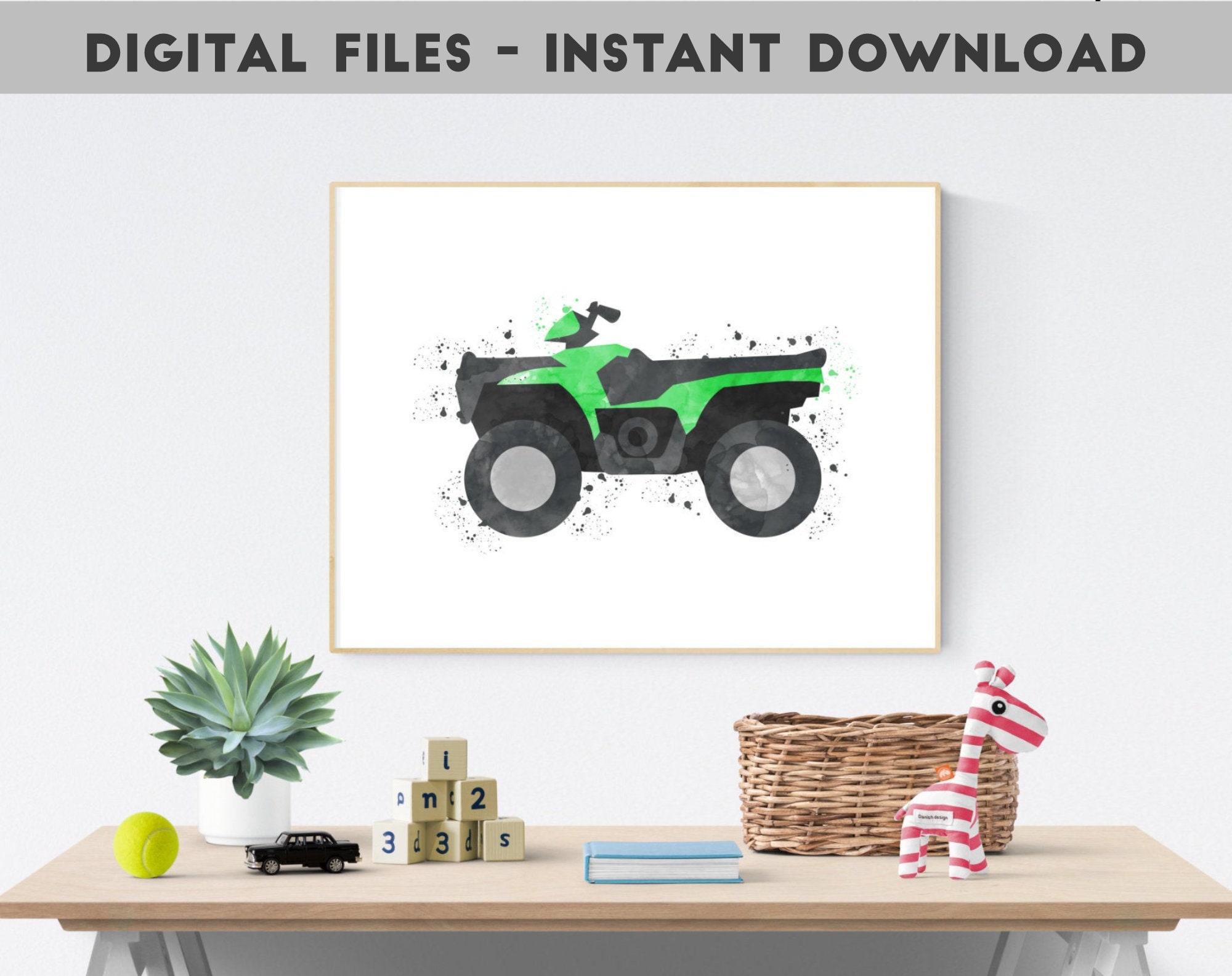 Quad Bike Print, ATV Printable, Four-wheeler Print, Terrain Vehicle Art ...