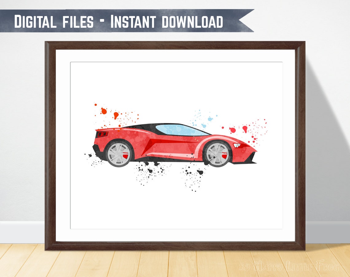 Race Car Prints Bundle, Sport Cars Set of 3, Racing Cars Printable, Boy ...