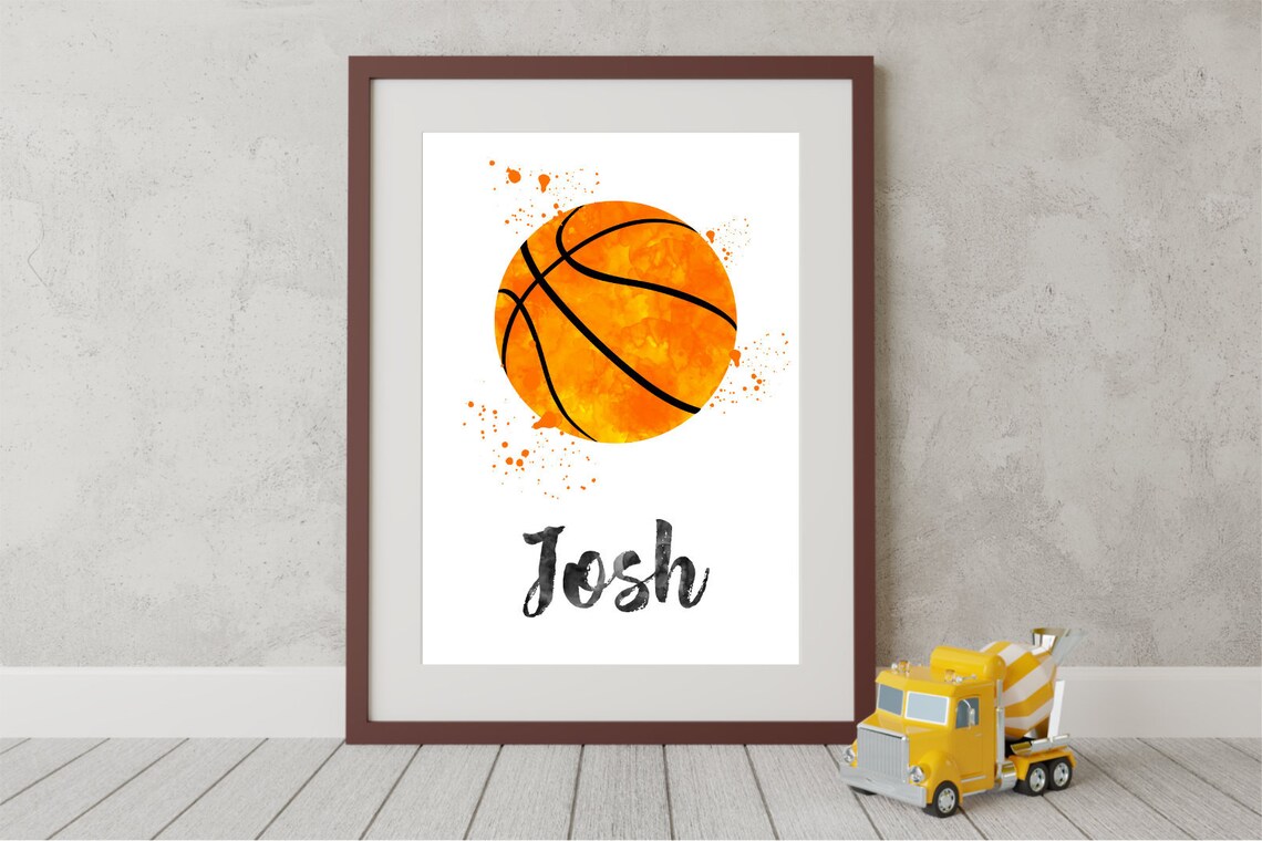 Custom Sport Wall Art Personalized Gift Basketball Poster Boy Name ...