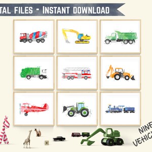 Transportation Kids Bundle, Transportation Nursery, Set of 9 Prints ...