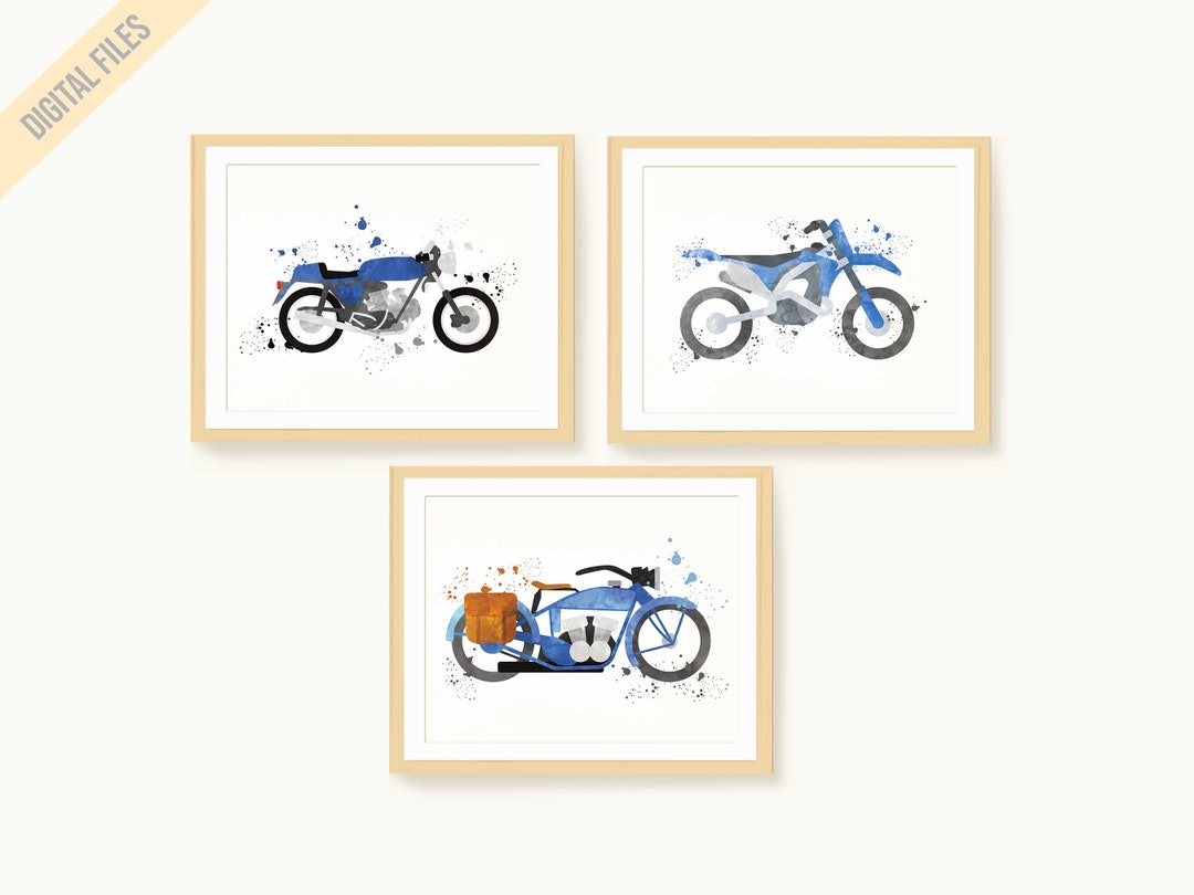 Printable Motorcycles Bundle Motorcycle Nursery Toddler Boy - Etsy