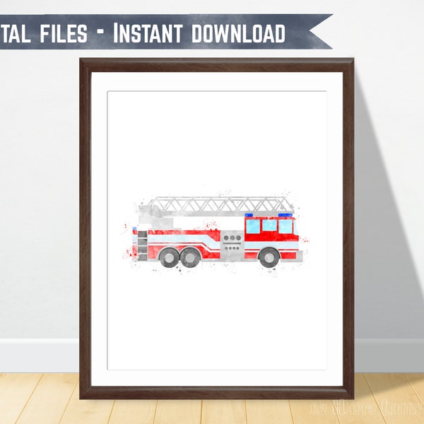 Fire Truck Wall Art - Etsy