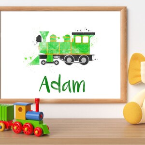 Personalized Name, Train Print, Train Boy Name, Nursery Wall Art ...