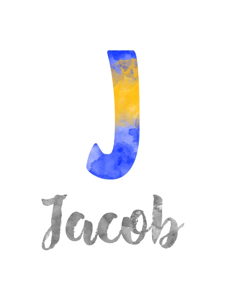 Boy Name Art Personalized Print Baby Shower Gift Custom Boy Name Art ...