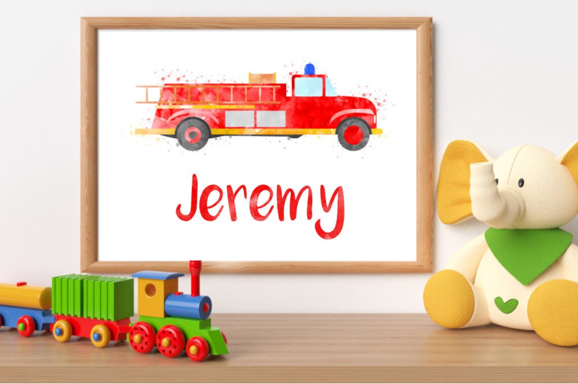 Personalized Name Train Print Train Boy Name Nursery Wall | Etsy