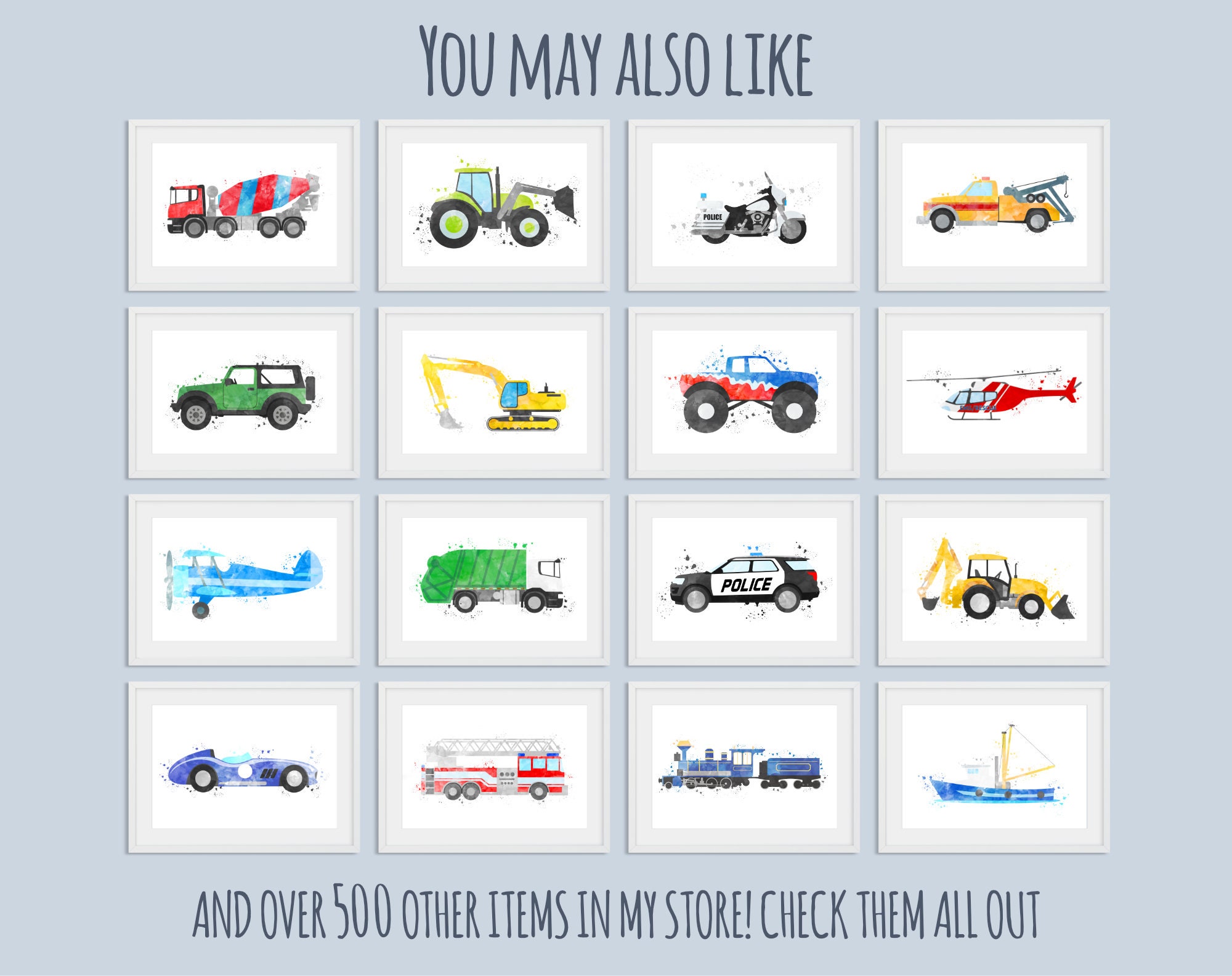 Transportation Kids Bundle Transportation Nursery Set of 9 | Etsy